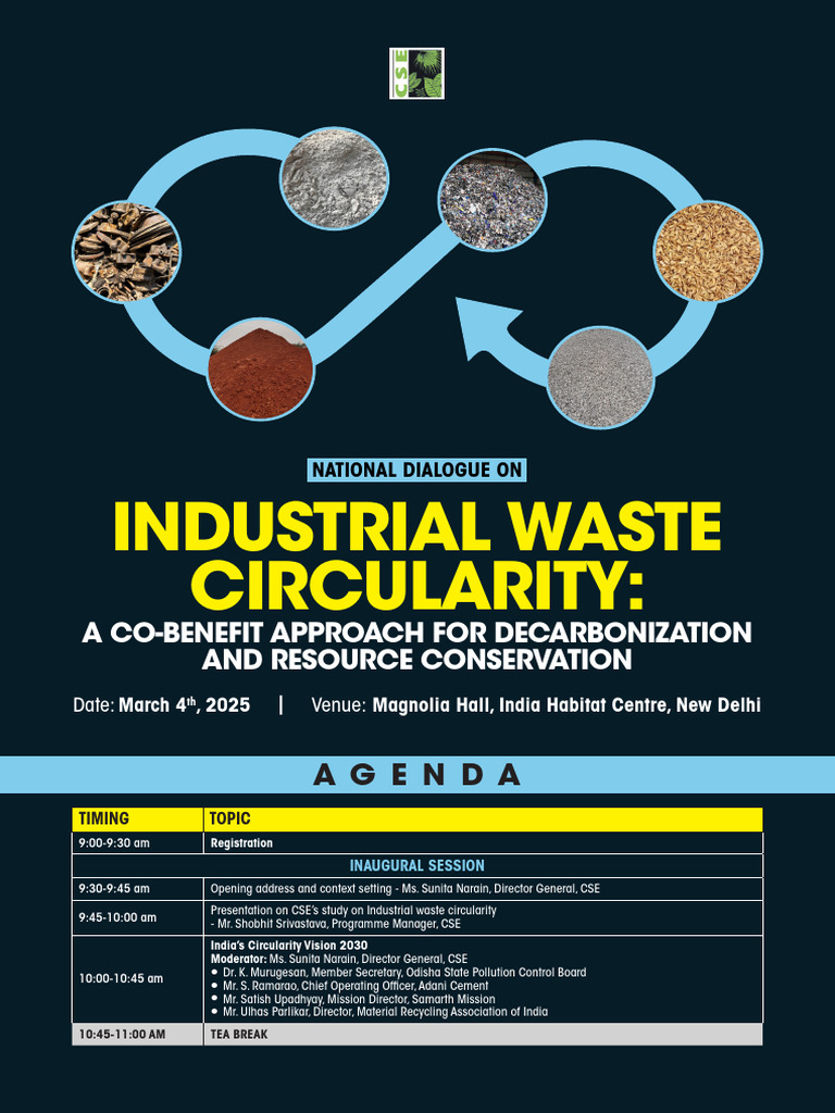 Agenda-Industrial Waste Circularity - A Co-Benefit Approach For Decarbonization and Resource ...