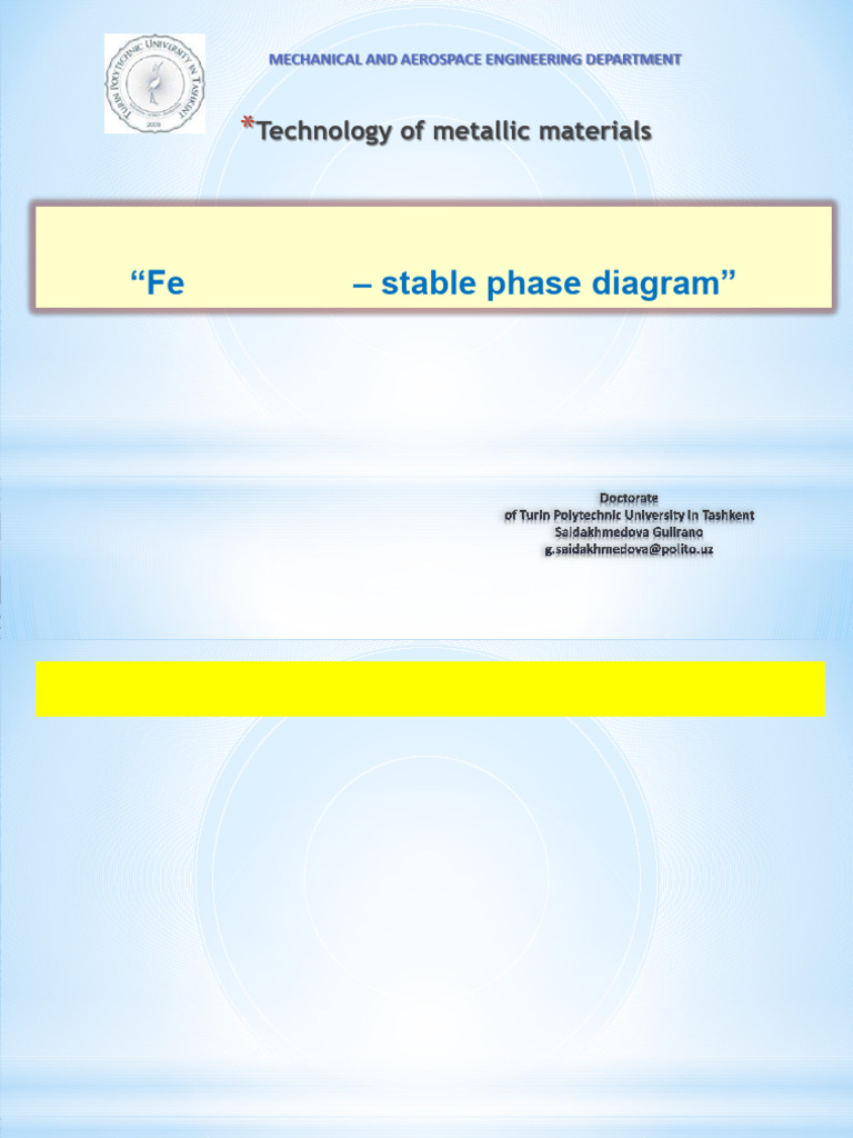 Lecture 2 Fe-C stable phase diagram. | PDF | Steel | Alloy