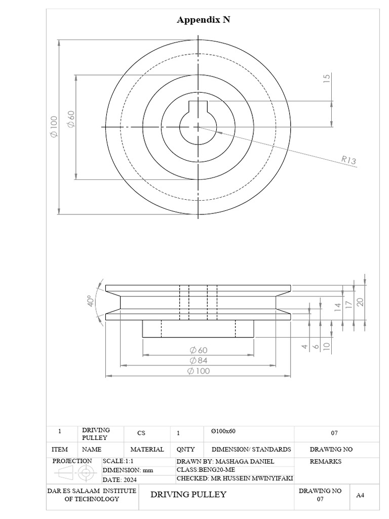 Driving Pulley Specifications Document | PDF