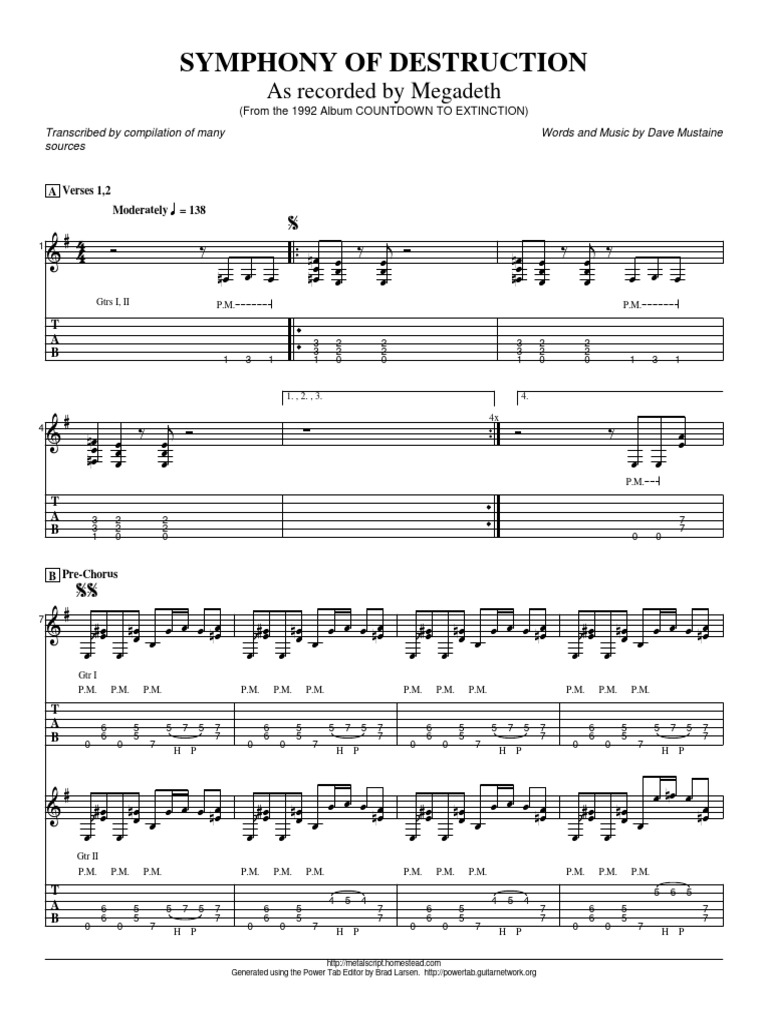 Partition Megamort | PDF | Rock Music | Rock Songs