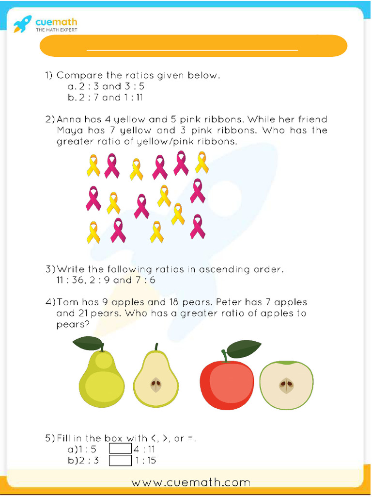 Comparing Ratios Worksheets - Worksheet 4 | PDF