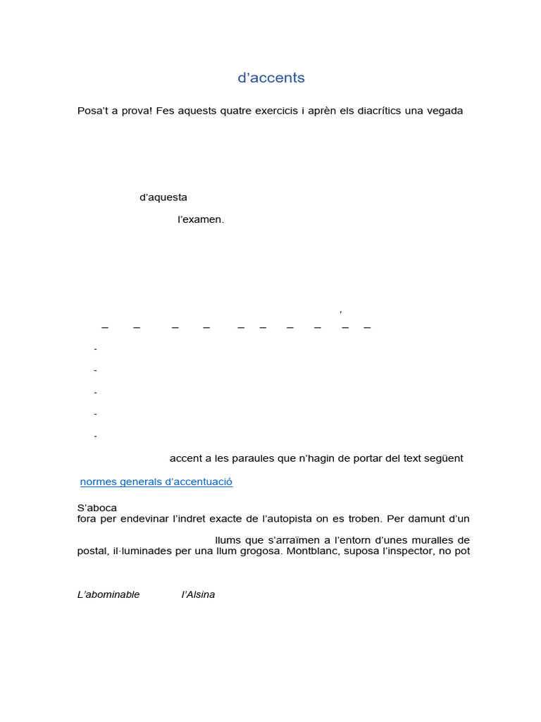 Exercicis - Accents-Diacritics - Modificat PDF | PDF