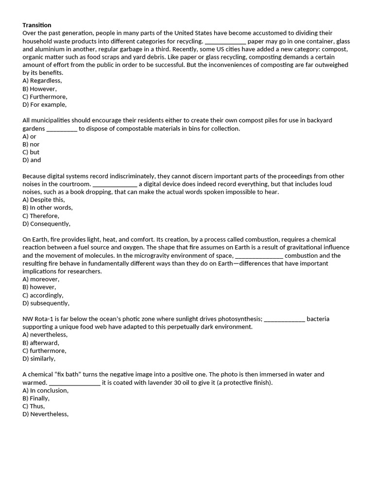 SAT Transition 2 | PDF