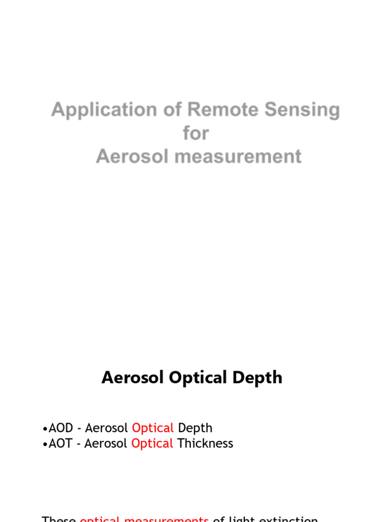 1C. Introduction To Satellite Aerosol Products-3 | PDF | Particulates ...