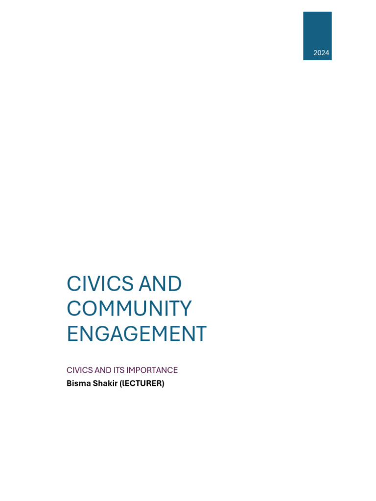 Importance of Civics in Community Engagement | PDF