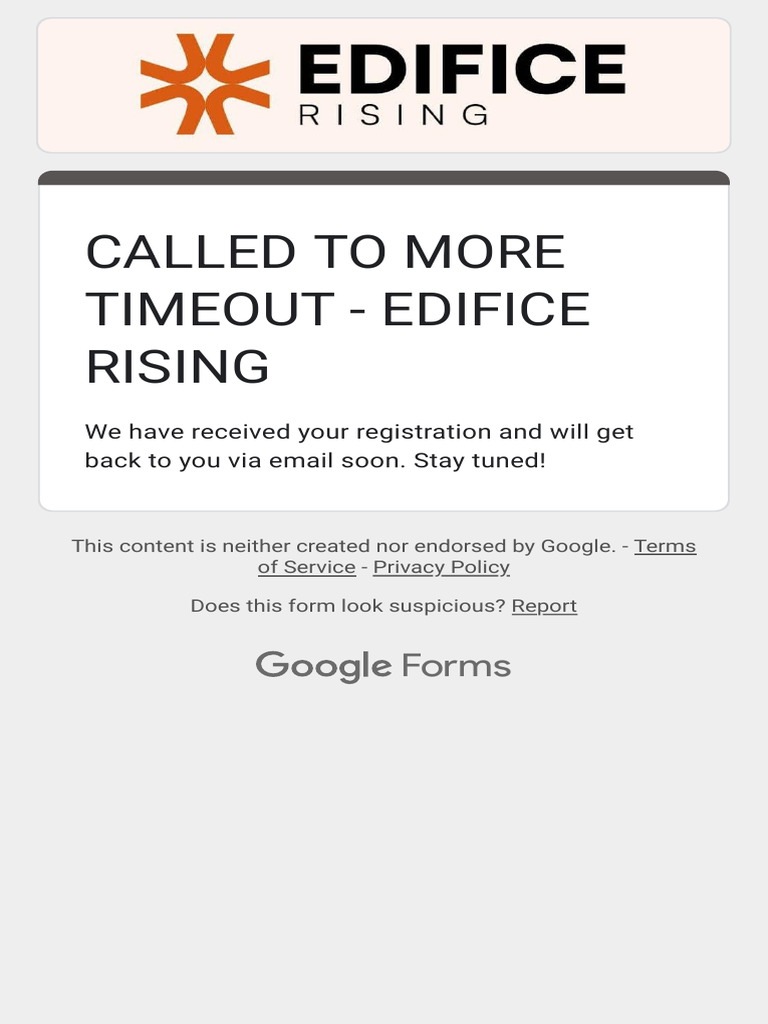 Called To More Timeout - Edifice Rising | PDF