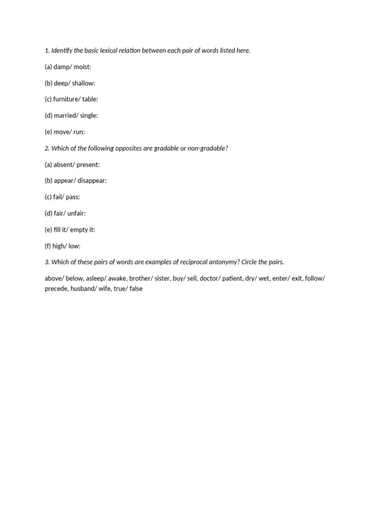 Class Practice Handouts | PDF