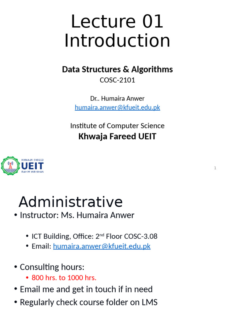 Lecture 01 Intro | PDF | Data Type | Data Structure