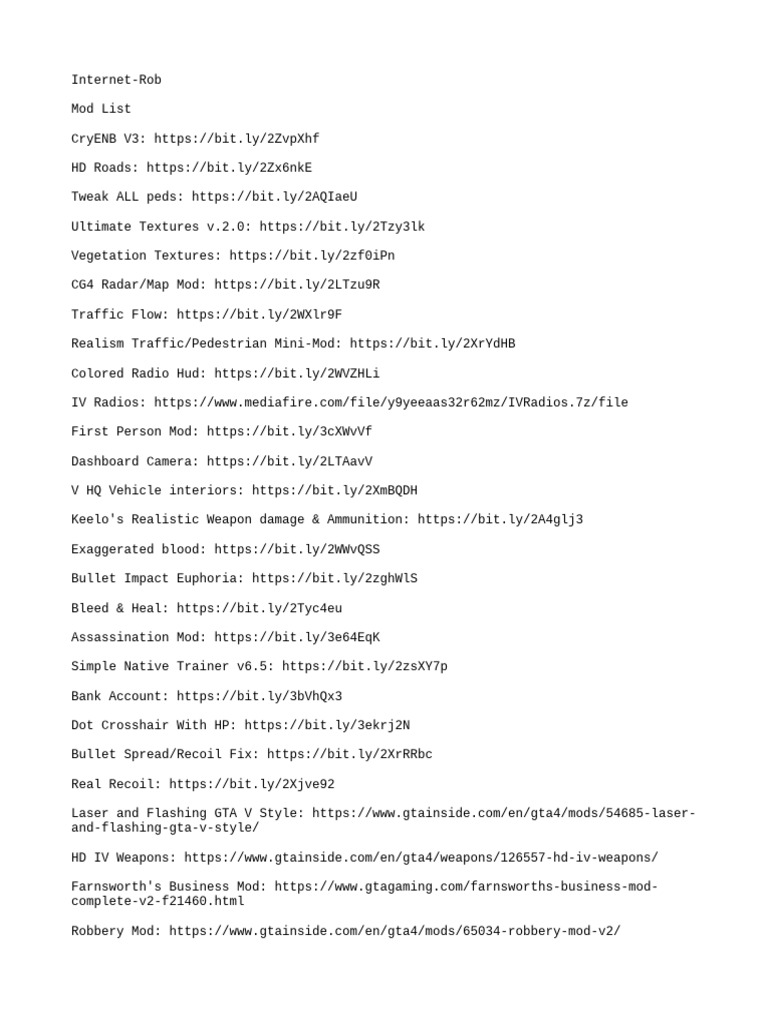 GTA IV Mods by Internet Rob | PDF | Vehicles