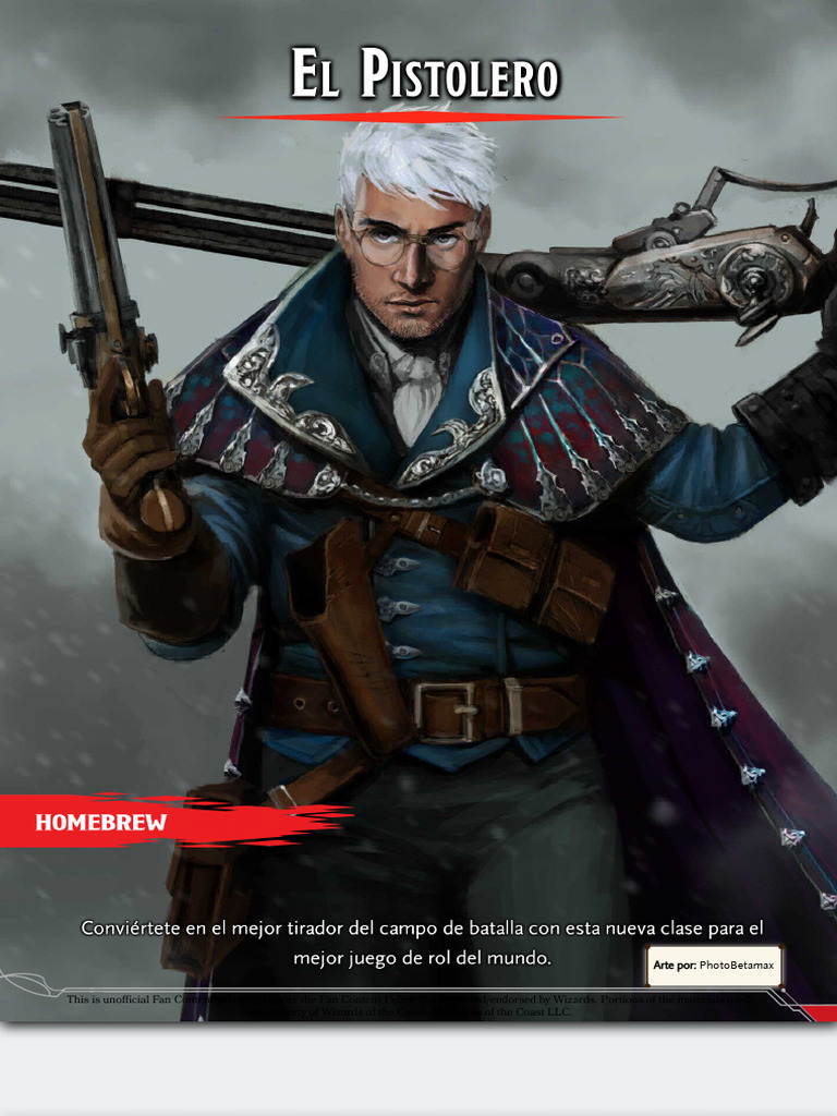 Pistolero: Clase de D&D 5E | PDF | Armas de fuego | Bayoneta