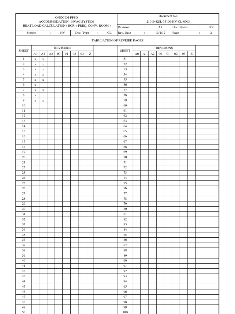 Tabulation Sheet - Sample