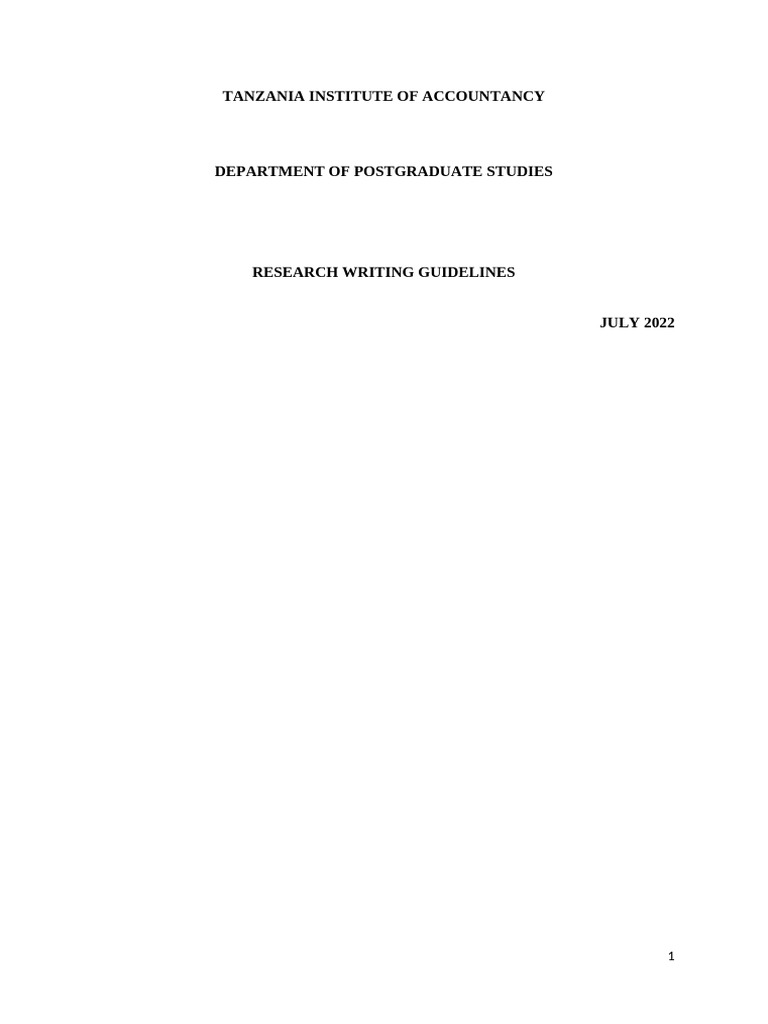 Dissertation Writing Guidelines-1 | PDF | Thesis | Methodology