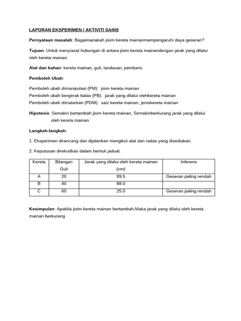 Laporan Eksperimen | PDF