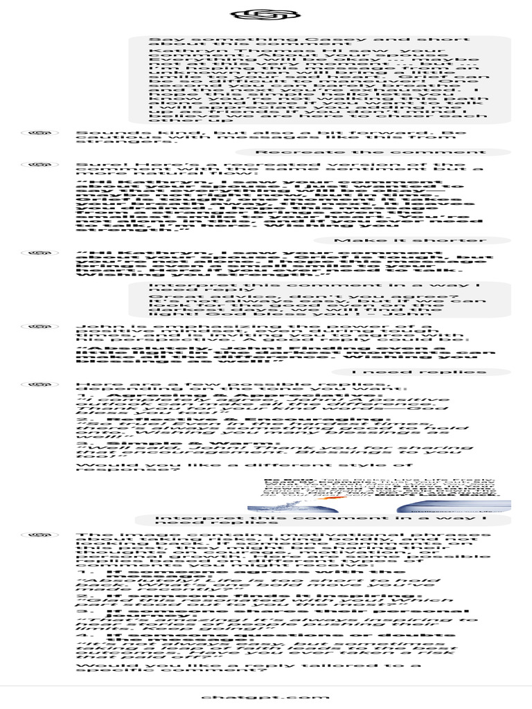 Stranger's Supportive Message Caution | PDF