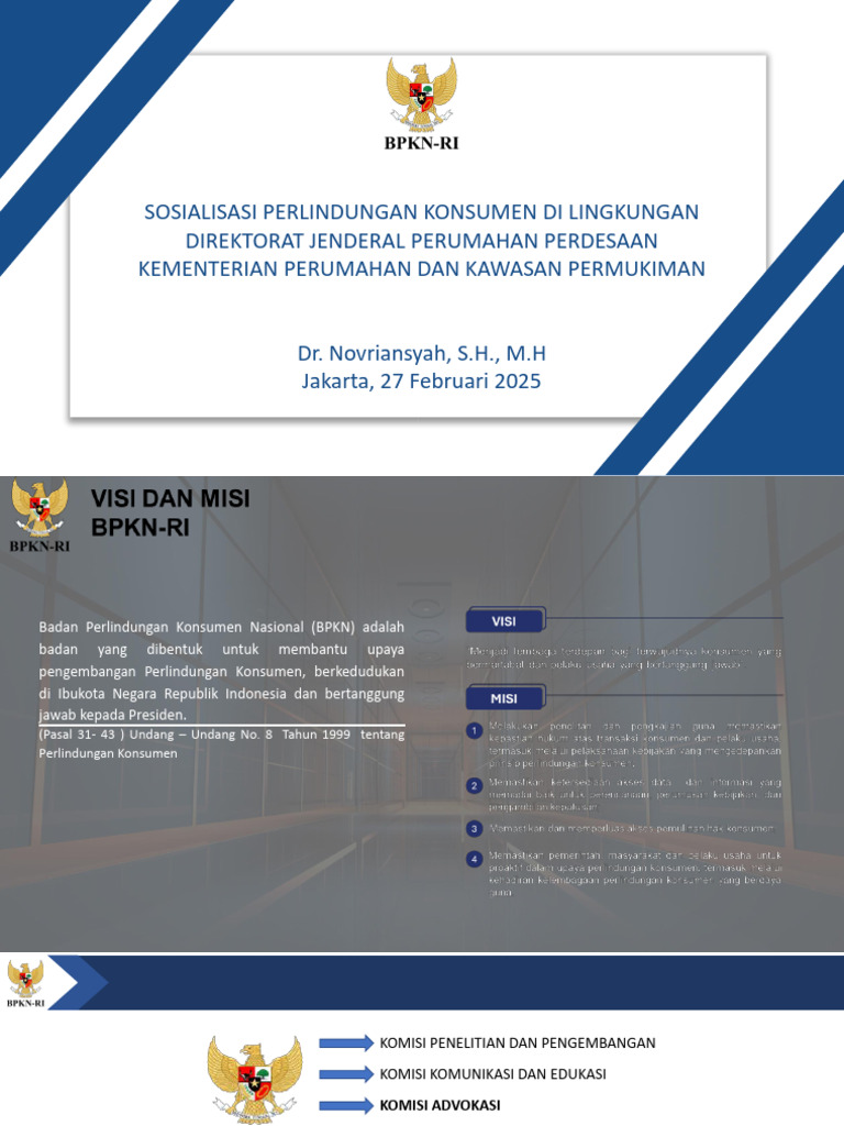 Sosialisasi Perlindungan Konsumen BPKN RI - Dr. Novriansyah S.H., M | PDF
