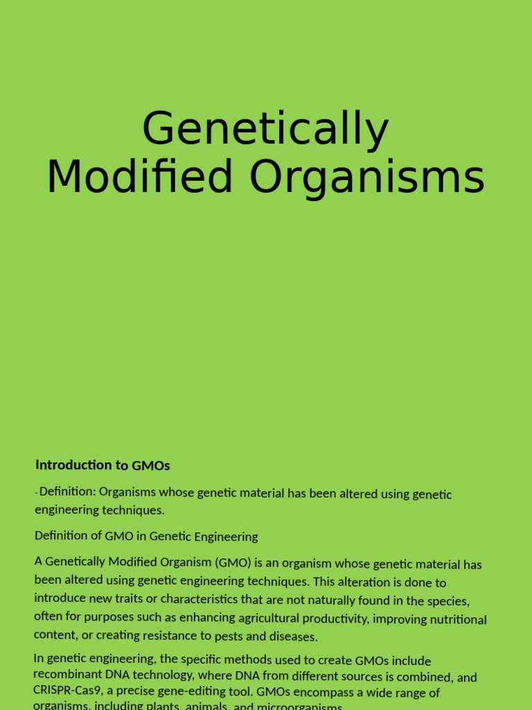 Presenation Genetic Engineering | PDF | Genetically Modified Organism ...