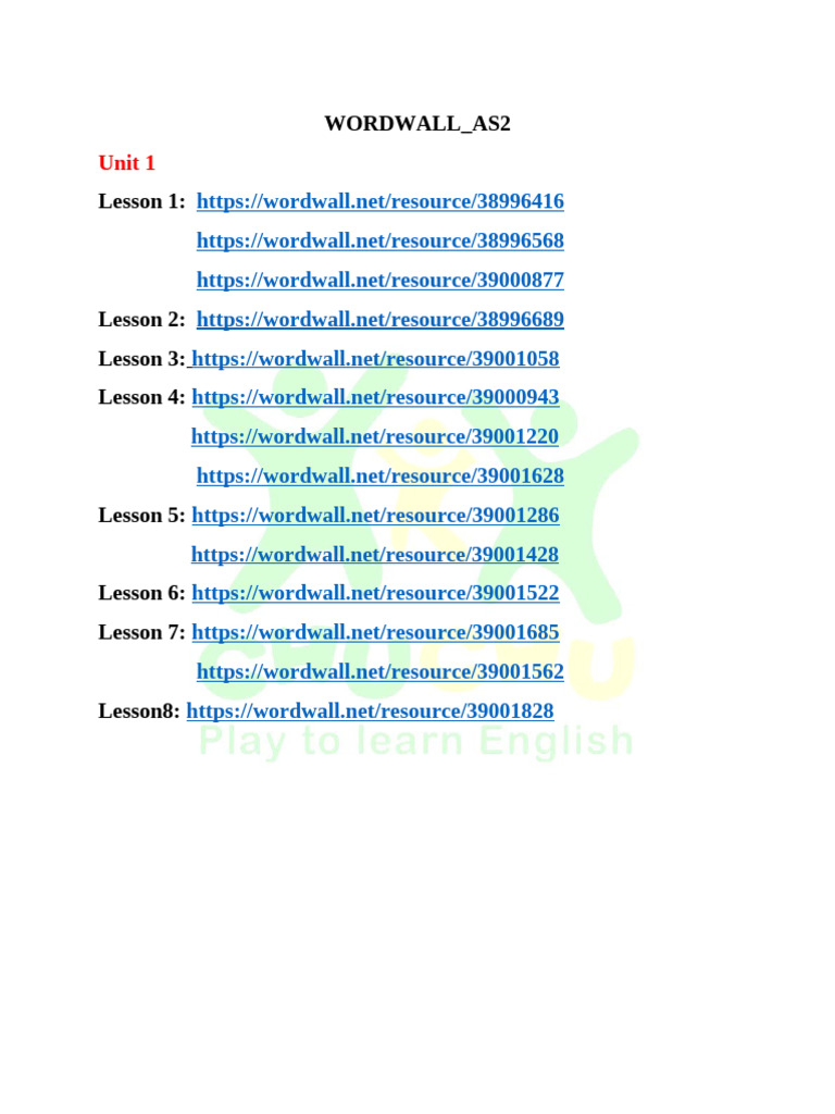 AS2 Wordwall | PDF