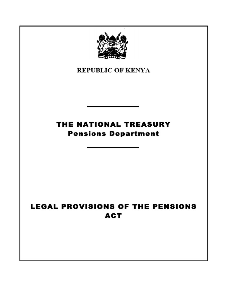 Legal Provisions of Pensions Act Cap 189 | PDF | Pension | Retirement