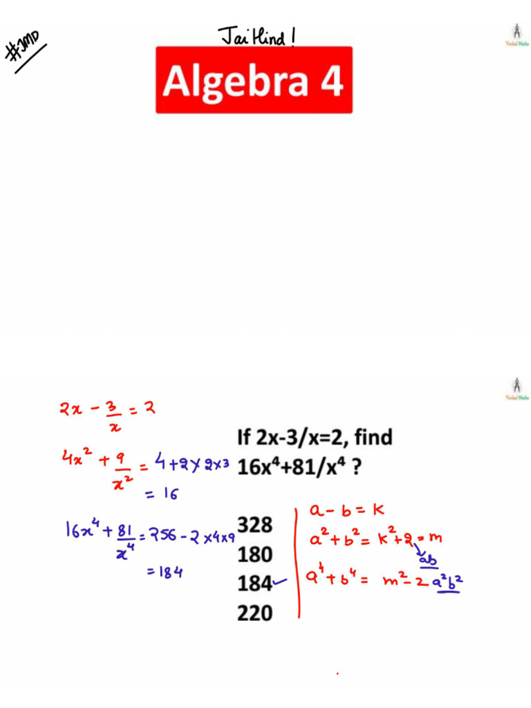 Algebra Class 4 Qa | PDF