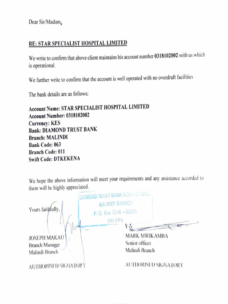 Bank Letter | PDF