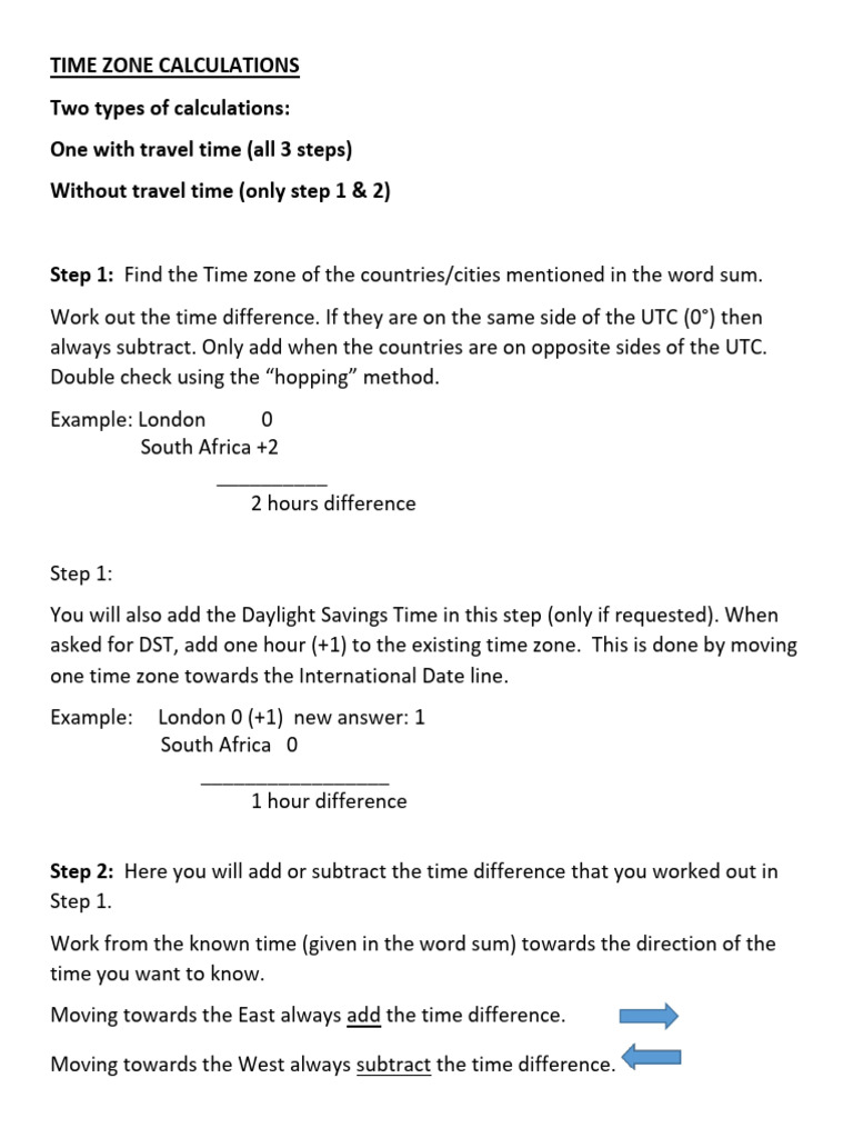 Time Zone Activity For Winter School | PDF | Daylight Saving Time ...