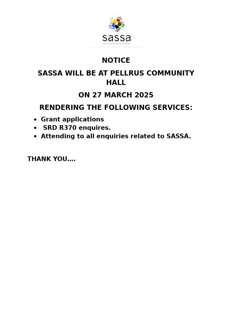 Sassa Notice | PDF