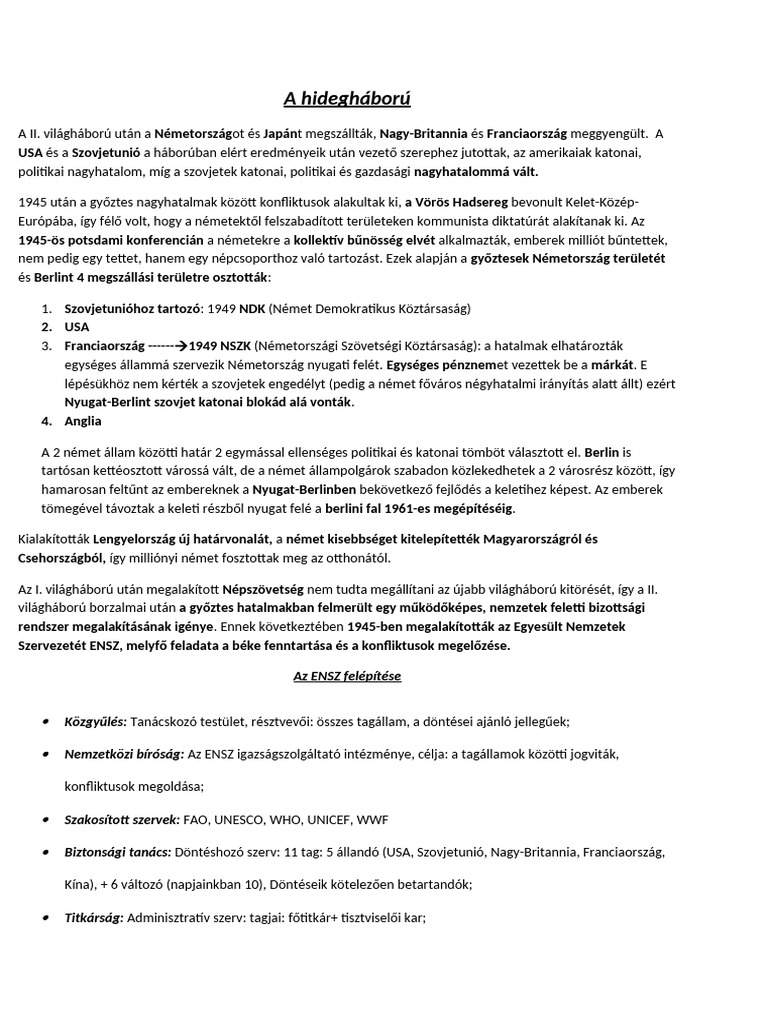 A Hidegháború | PDF
