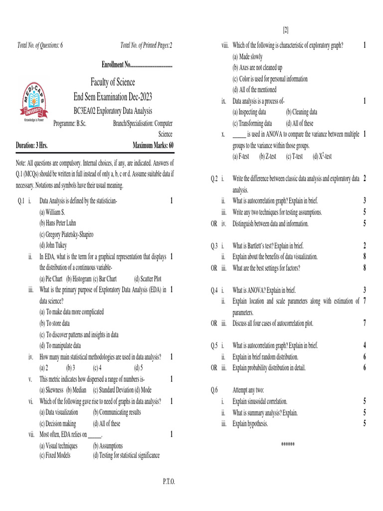 BC3EA02 Exploratory Data Analysis | PDF | Data Analysis | Analysis Of ...