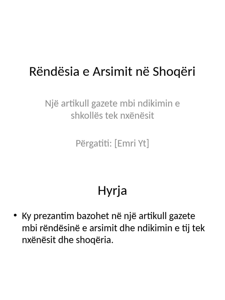 Artikull Gazete Arsimi | PDF
