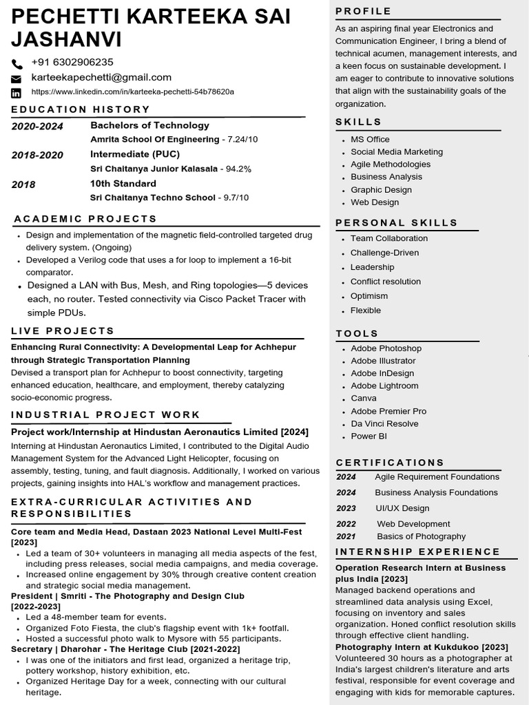 Karteeka - Updated Resume | PDF | Computing