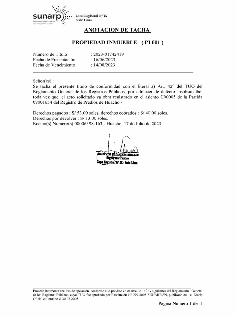 Anotacion de Tacha | PDF