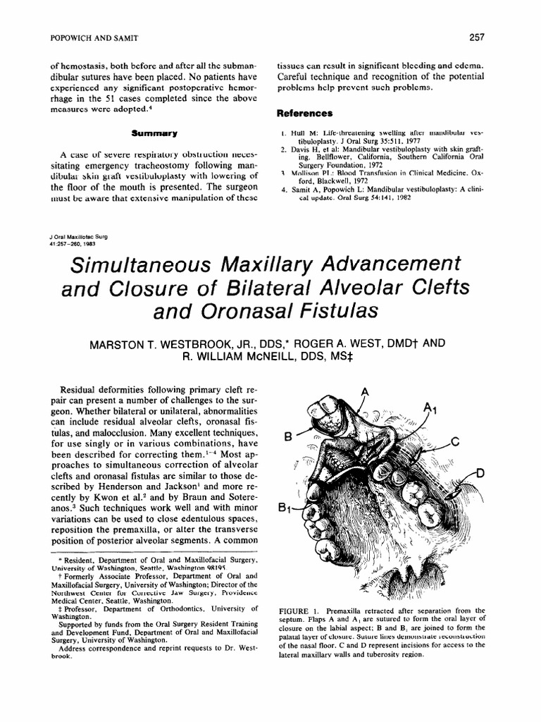 Simultaneous Maxillary Advancement and Closure of Bilateral Alveolar ...