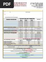 AUCA Fee Structure 2024 2025 ALL | PDF | Fee | Rwanda
