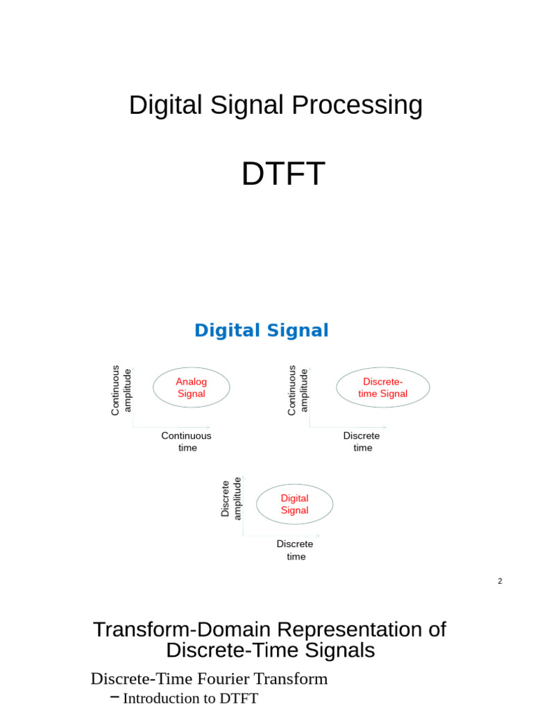 Lec - 5 DSP DTFT | PDF | Discrete Fourier Transform | Signal Processing