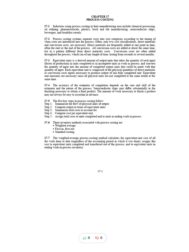 Cost Accounting Solution Manual Ch17 Compress | PDF | Cost Of Goods Sold | Inventory