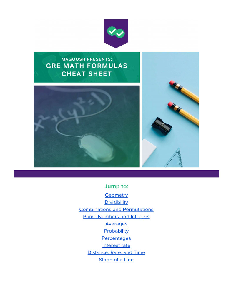 math formula cheat sheet PDF | PDF