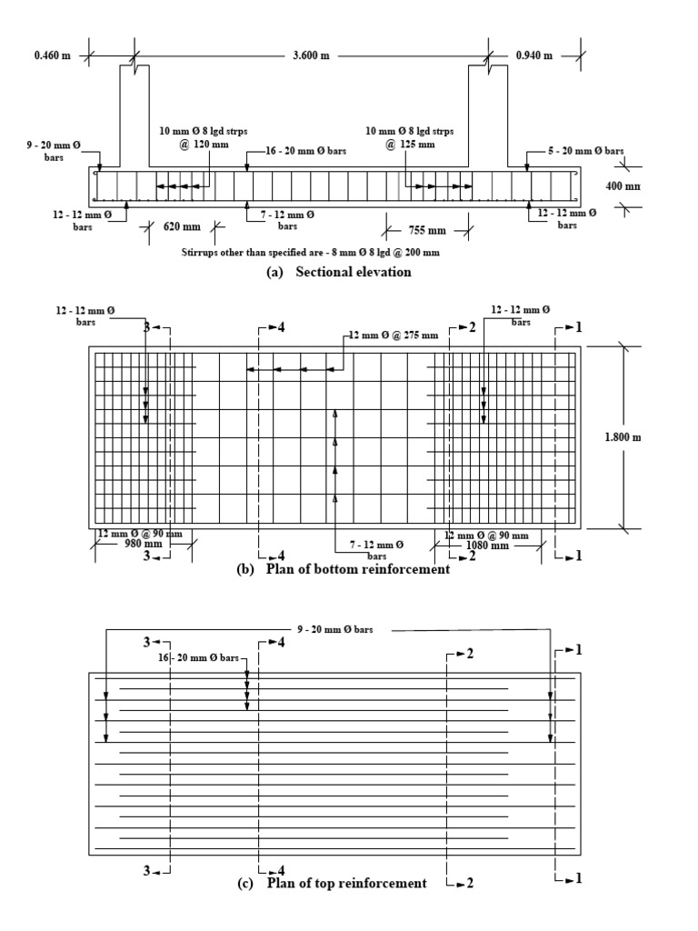 Combined Footing Reinforcement Specs | PDF