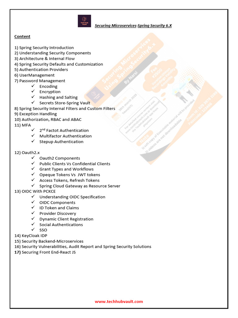 Securing Microservices Course Content | PDF