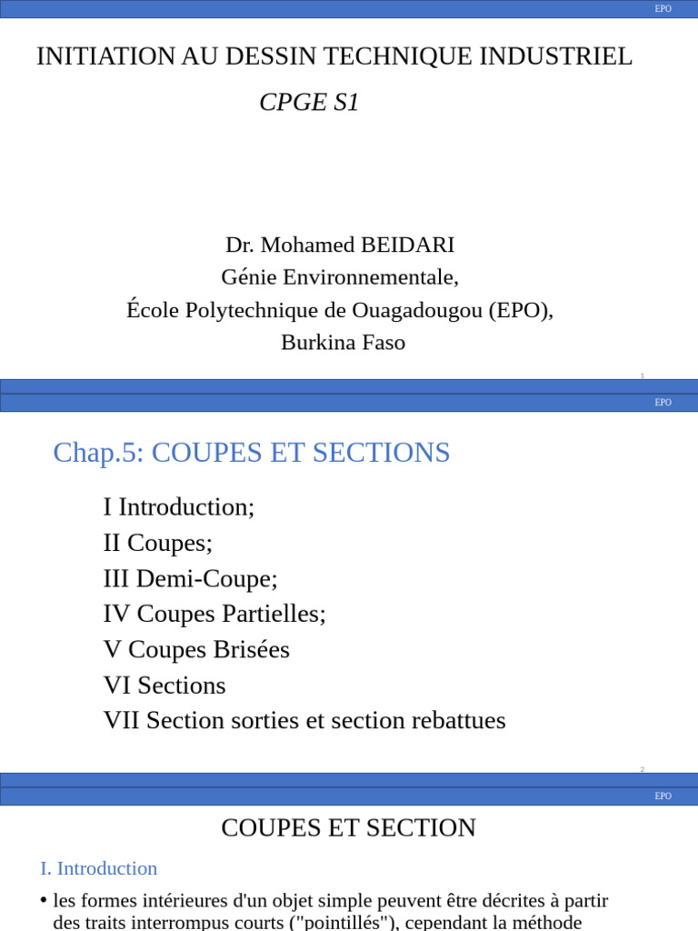 Coupes et Sections en Dessin Technique | PDF | Dessin