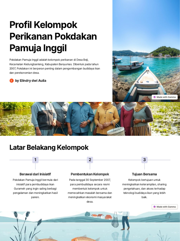 Profil Kelompok Perikanan Pokdakan Pamuja Inggil | PDF