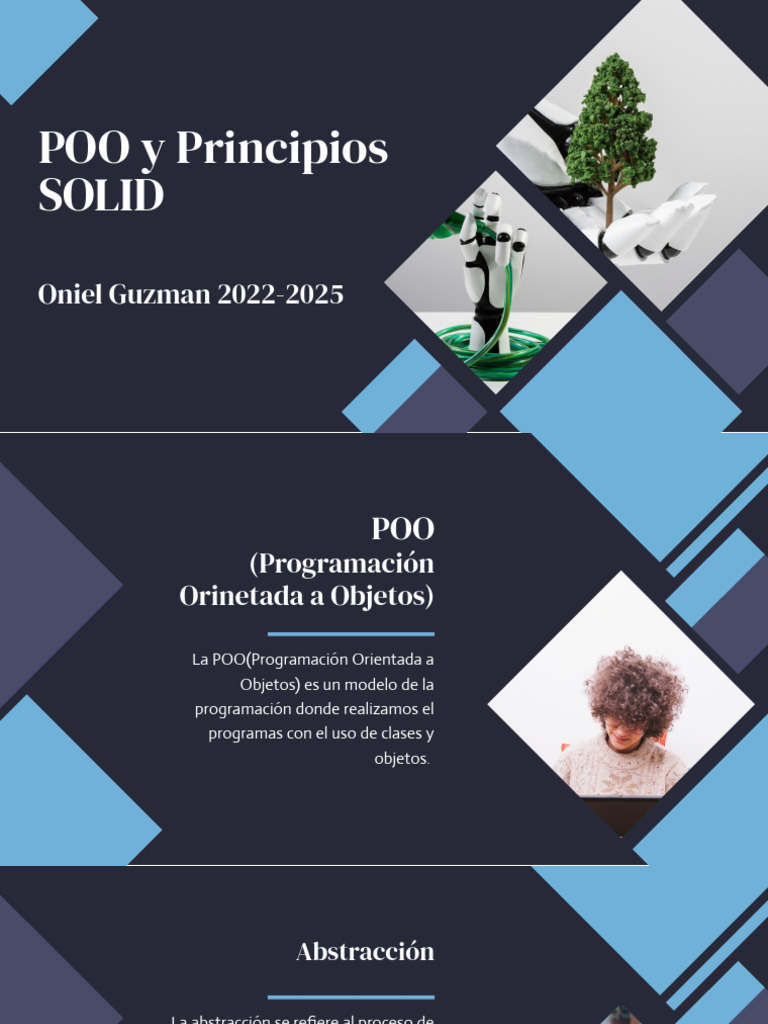 POO y Principios SOLID | PDF | Objeto (informática) | Programación orientada a objetos