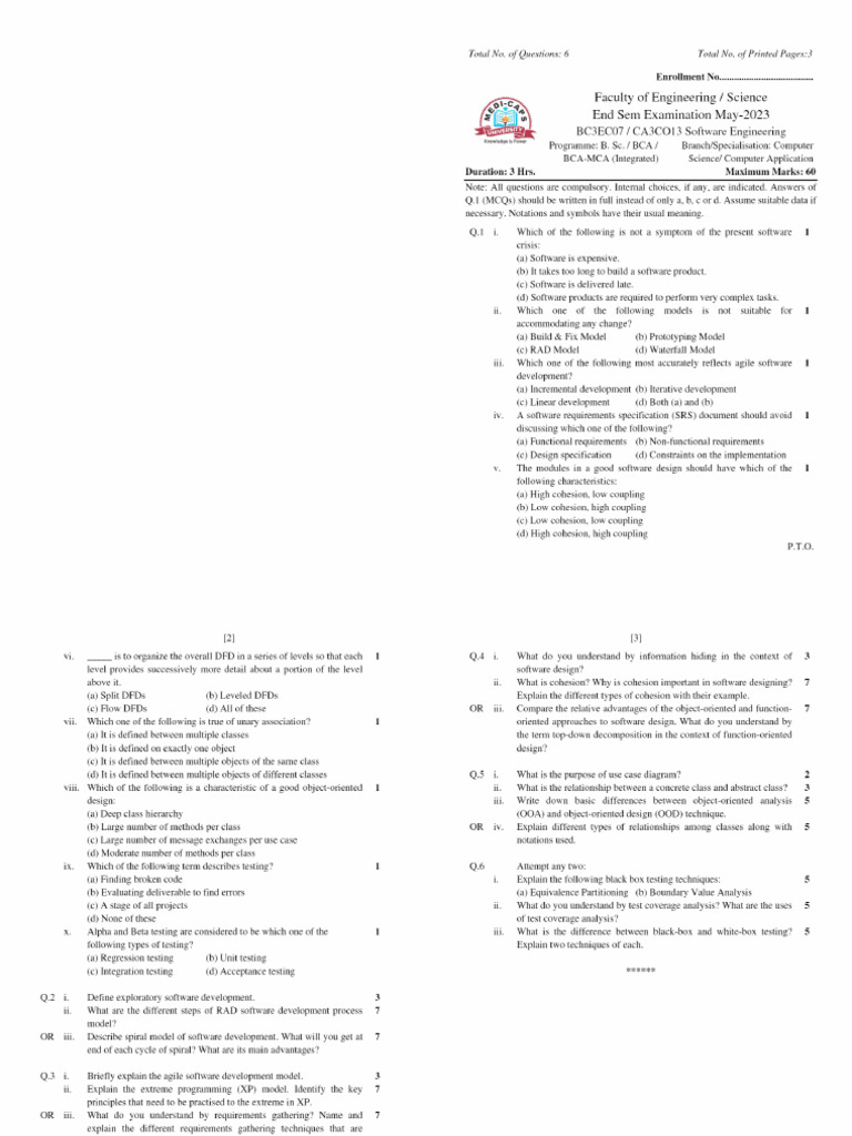 BC3EC07 - CA3CO13 Software Enginnering | PDF