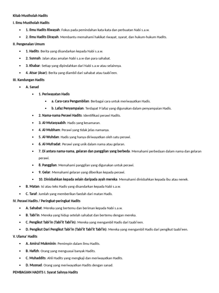 Panduan Ilmu Mustholah Hadits | PDF