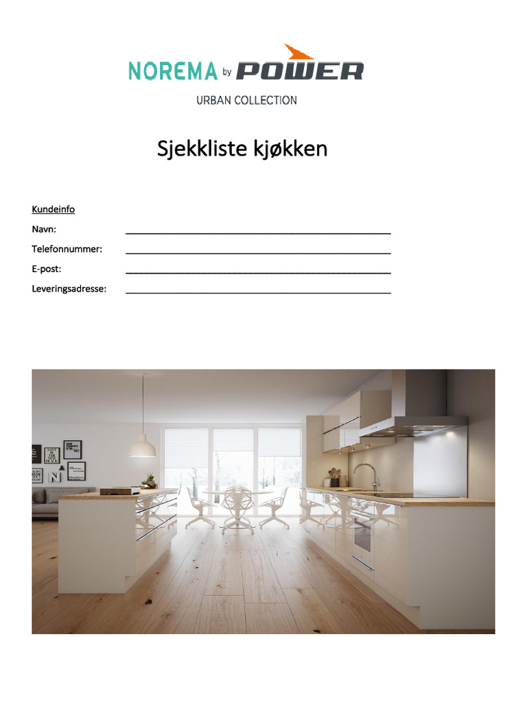 Sjekkliste Kjokken Power | PDF