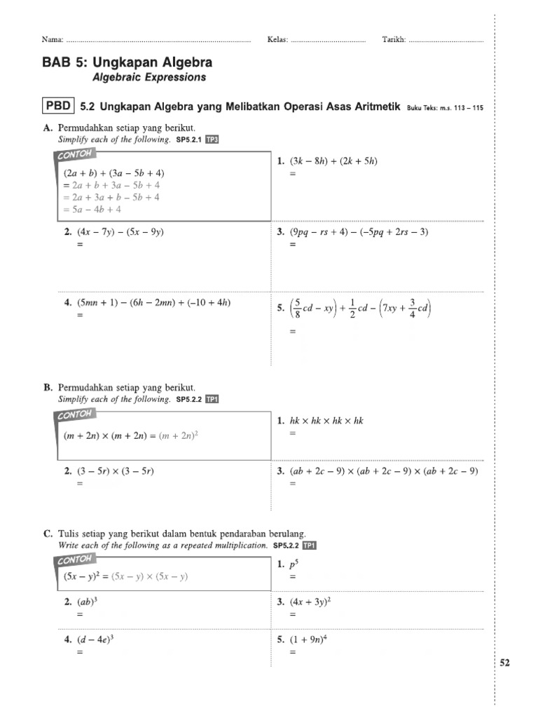 Ungkapan Algebra | PDF