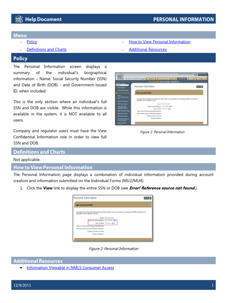View Personal Information | PDF