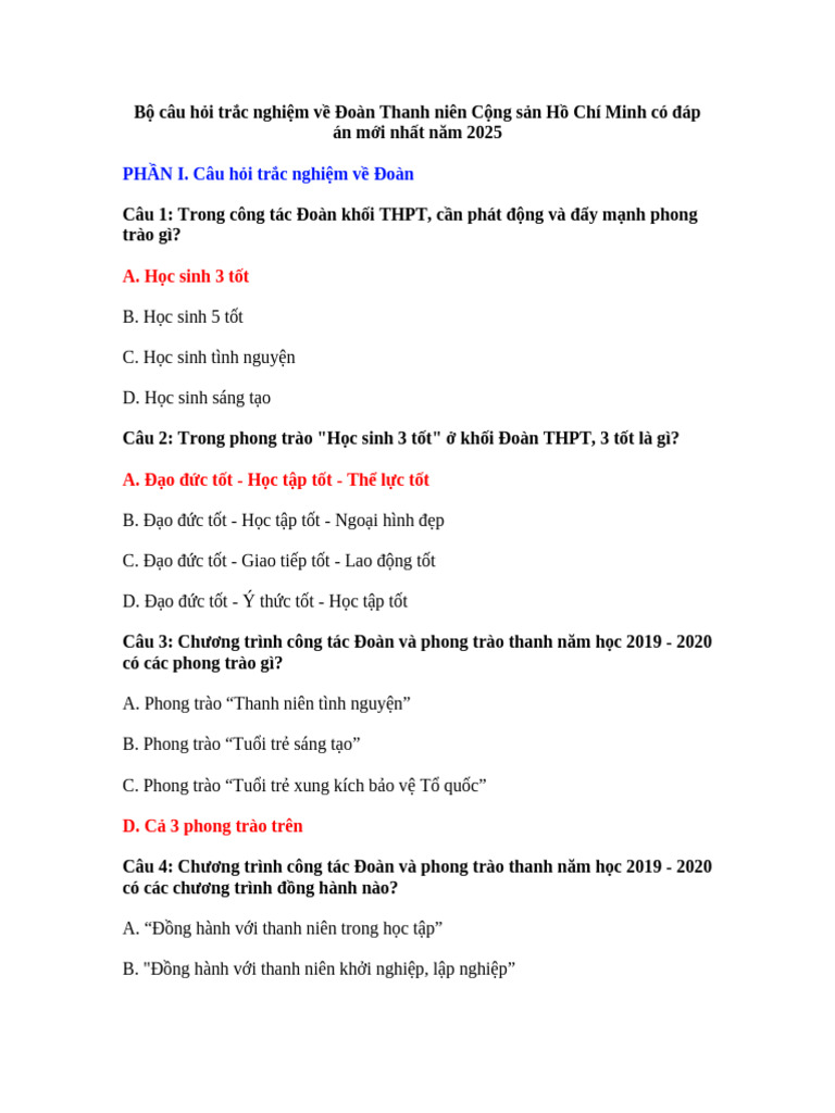 tron-bo-cau-hoi-trac-nghiem-doan-thanh-nien-cs-hcm-2025 | PDF