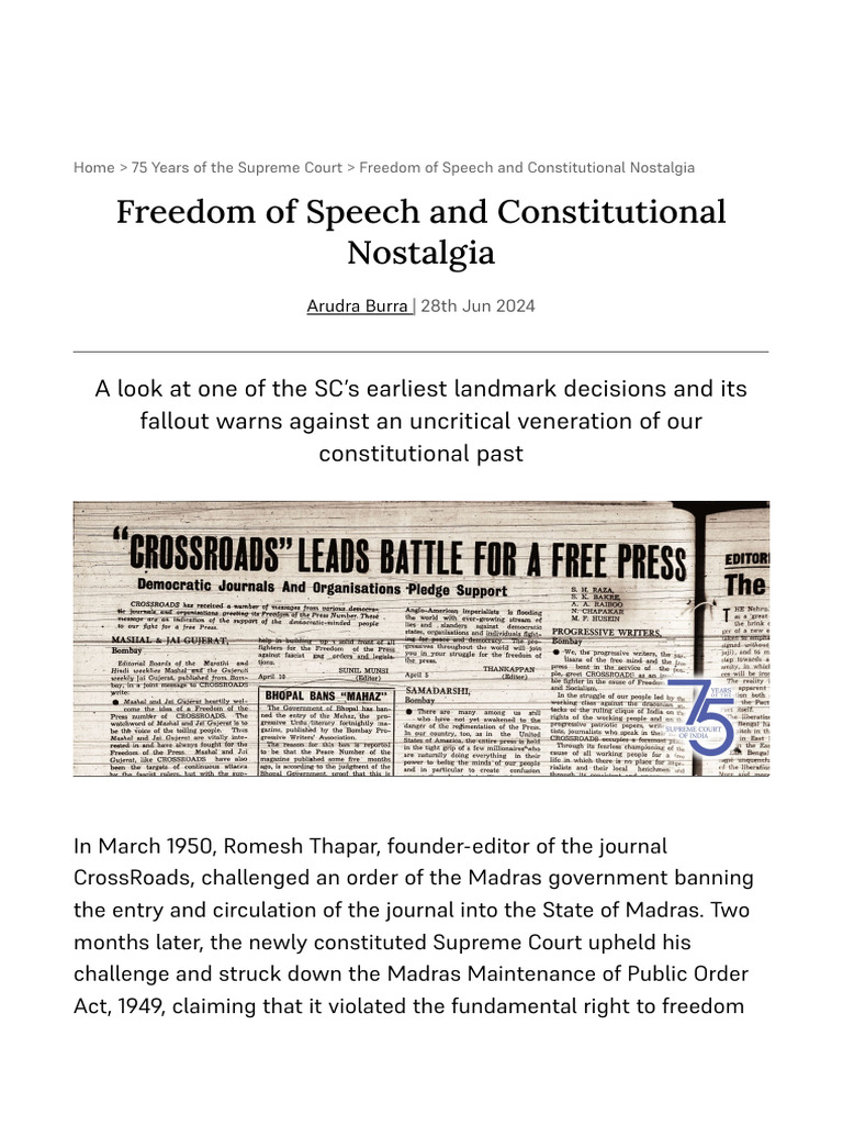 CrossRoads Case: Free Speech Legacy | PDF | Justice | Crime & Violence