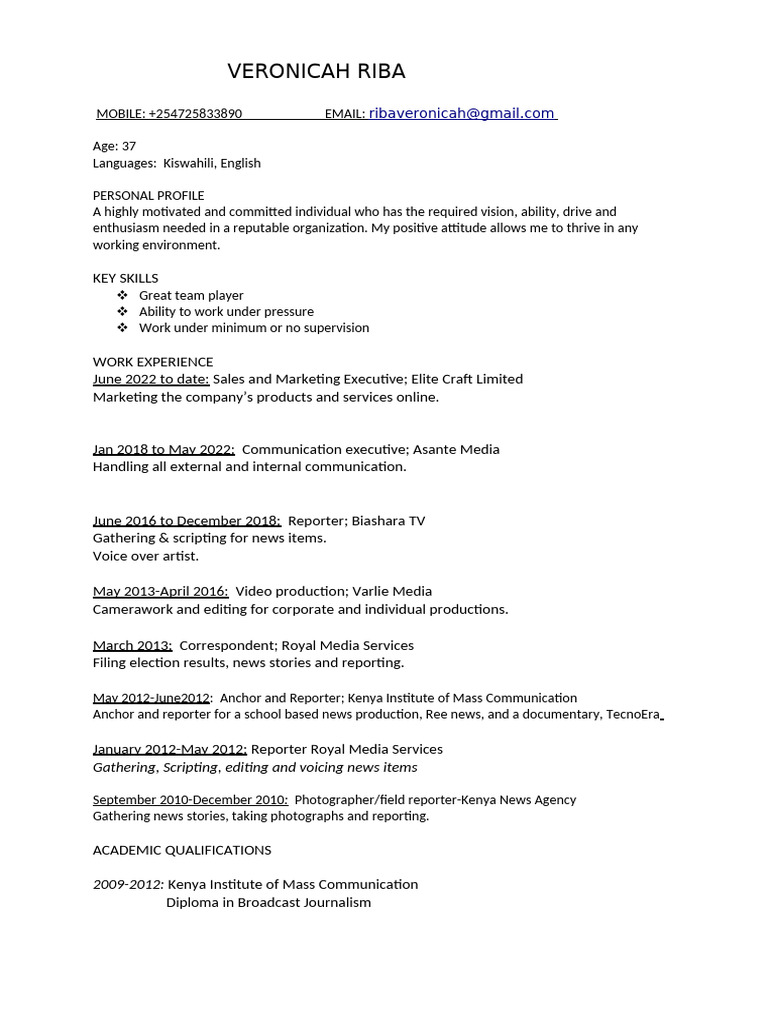 riba cv March2019 | PDF