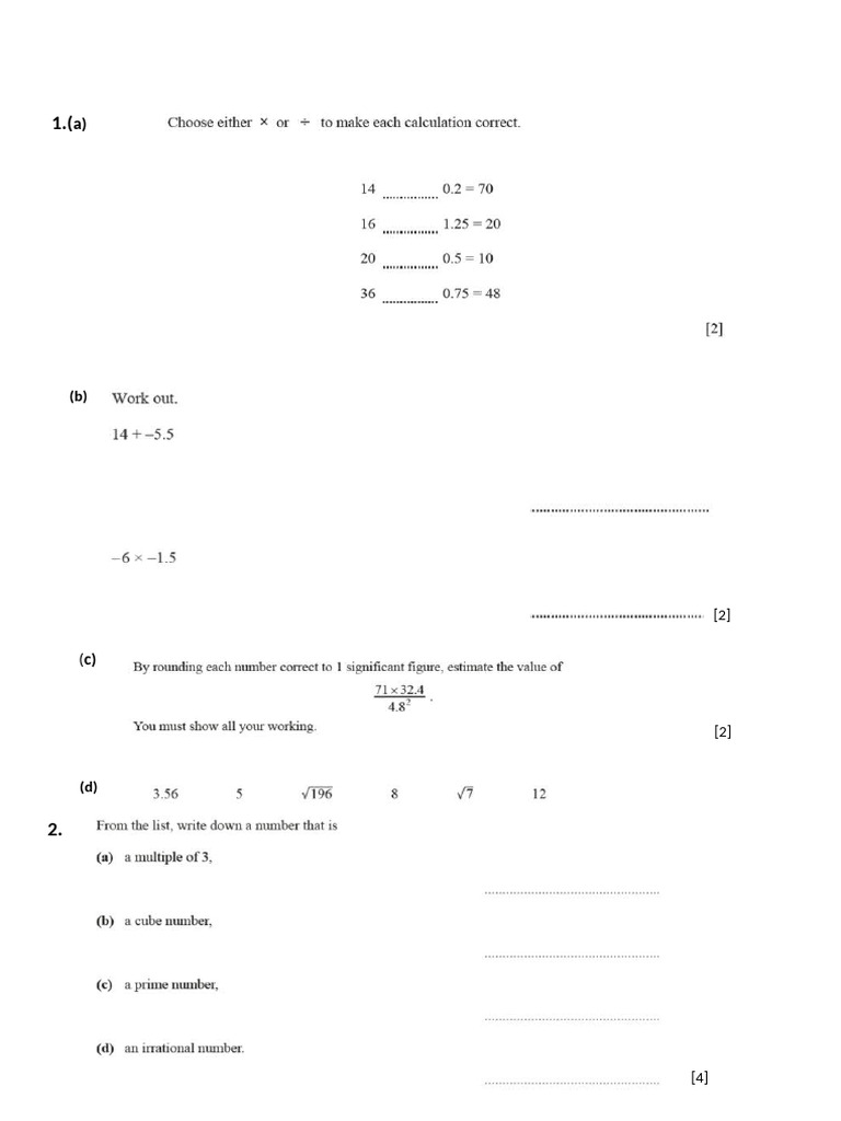 Form 1 Test 2 | PDF